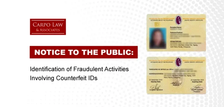 Notice to the Public: Fake Transactions Involving Counterfeit IDs